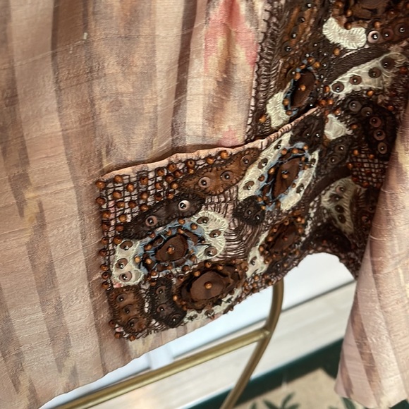Petrou | Jackets & Coats | Petrou Raw Silk With Embroidery Patches ...